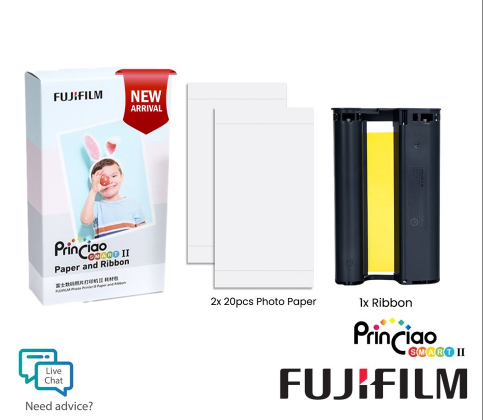 [Fujifilm] PrinCiao Smart II Photo Paper and Ribbon Cartridge | Lazada ...