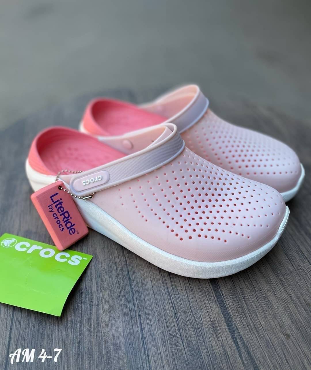 CROCS LiteRide Clog รองเท้าลำลองผู้ใหญ่ สีพีช ผู้หญิง ไซส์ 37-40 - Pim Na Kam Hi - ThaiPick