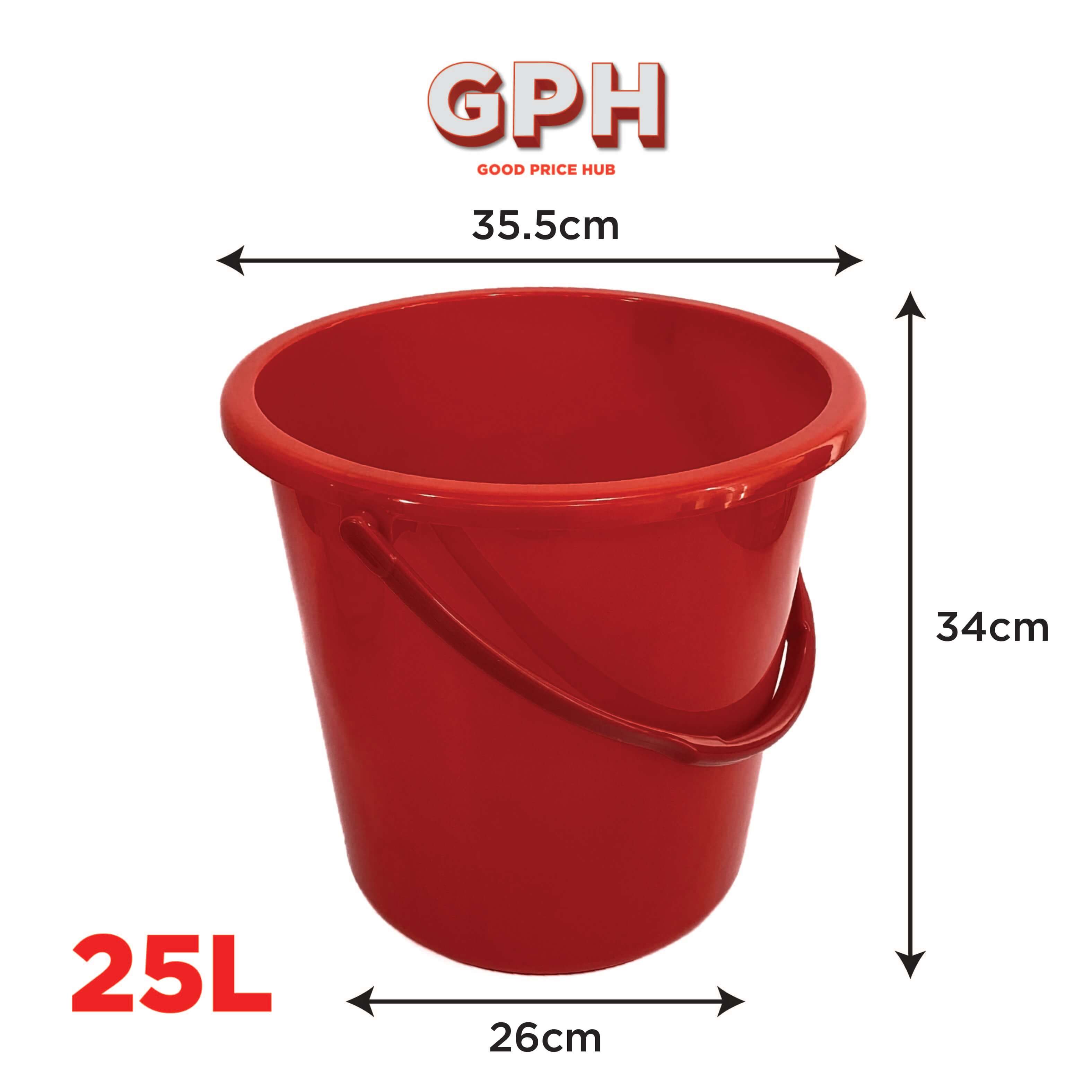 Red Water Pail Bucket with Handle 8L-25L | Lazada Singapore