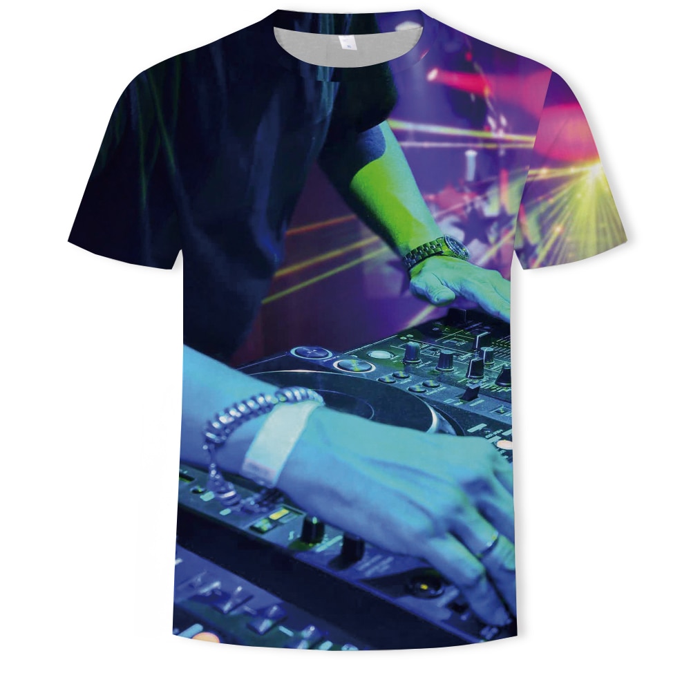 Sound Activated LED 3D Print T shirt Light Up and down Flashing Equalizer EL T-Shirt Men Rock ...