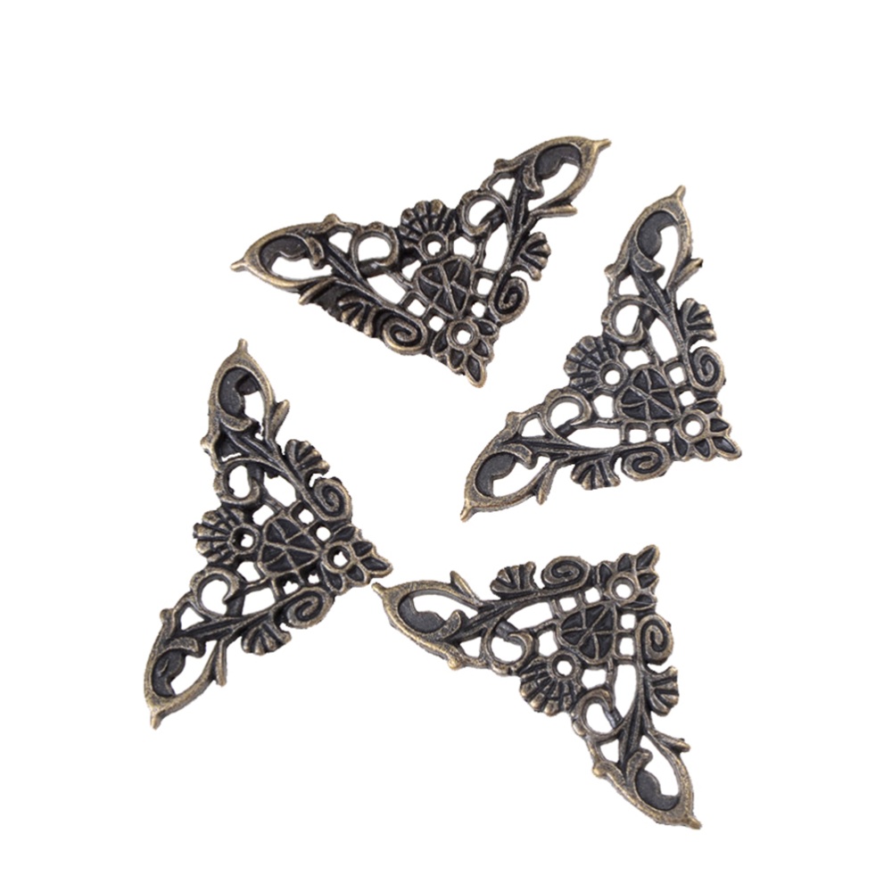 4PCS Bronze Jewelry Box Book Butterfly Corner Bracket Antique ...
