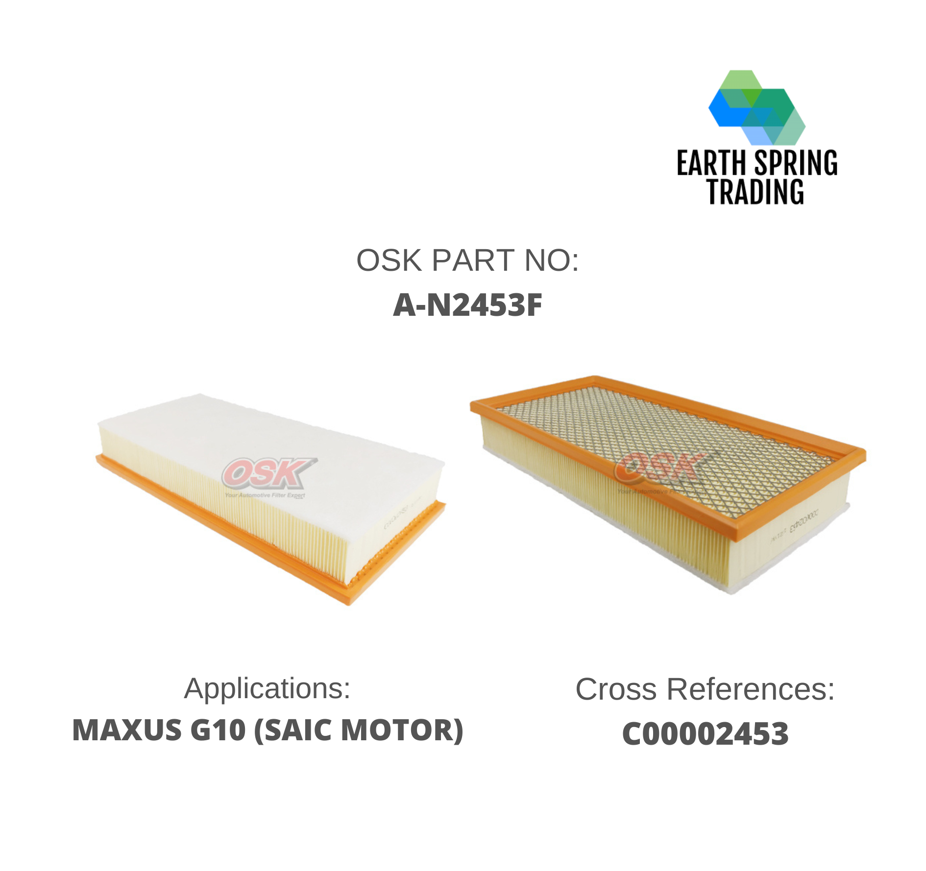 OSK AIR FILTER for MAXUS G10 (SAIC MOTOR) C00002453 | Lazada