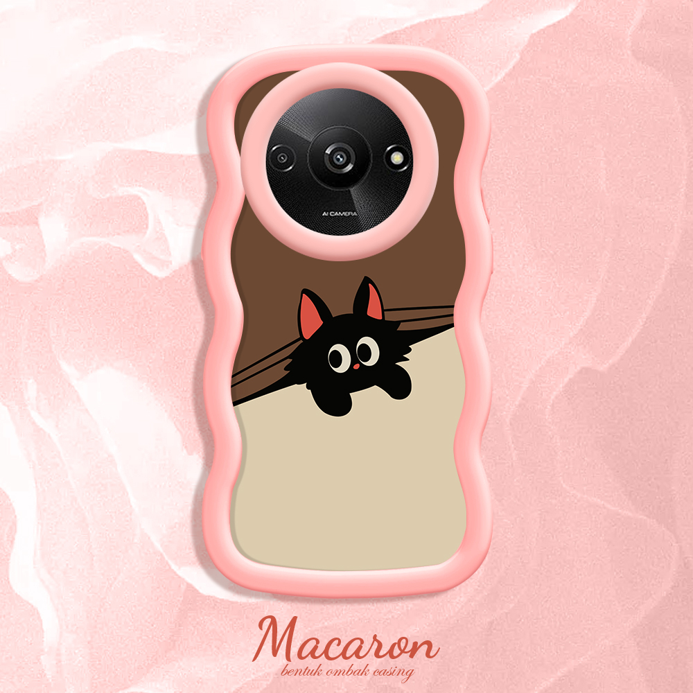 BILI for Redmi A3 A3x Back Cover Probe Cat Man Pattern Design Wavy Soft ...