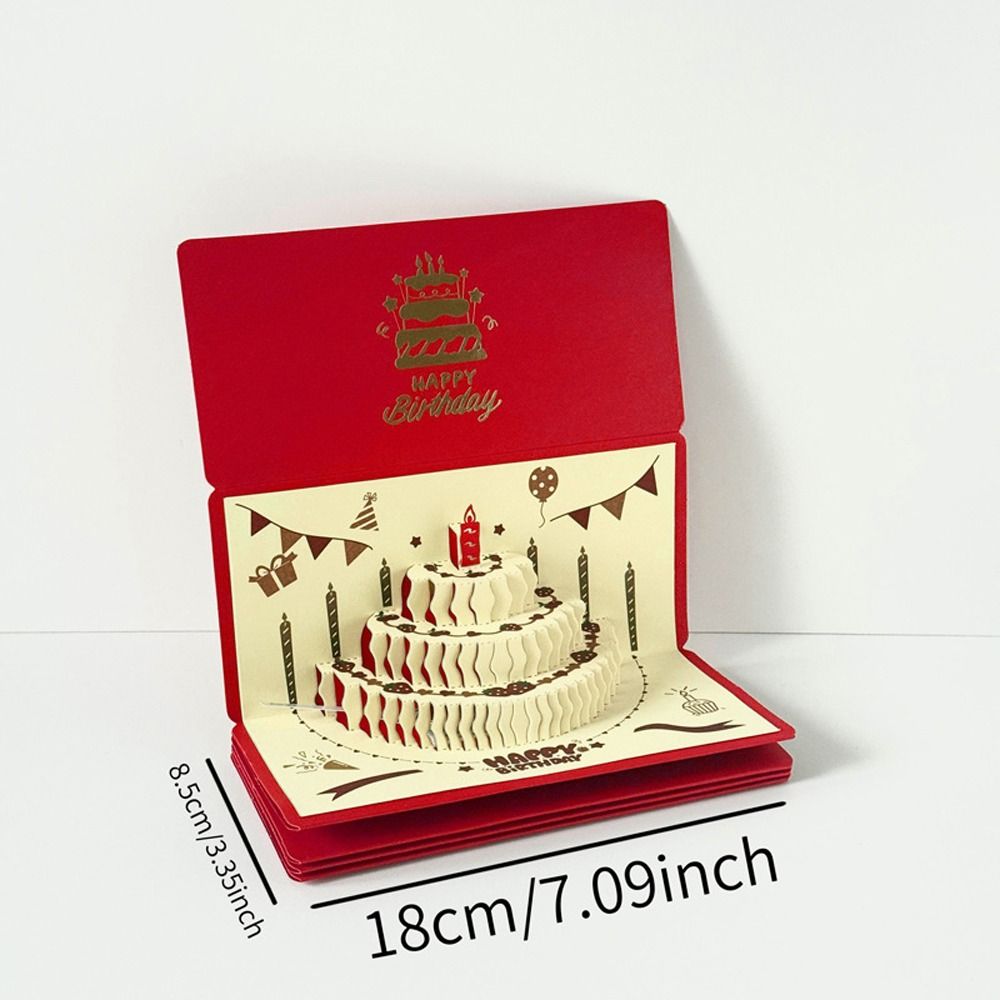Happy Birthday Folding 3 D Birthday Red Envelope Pop-Up Traditional ...