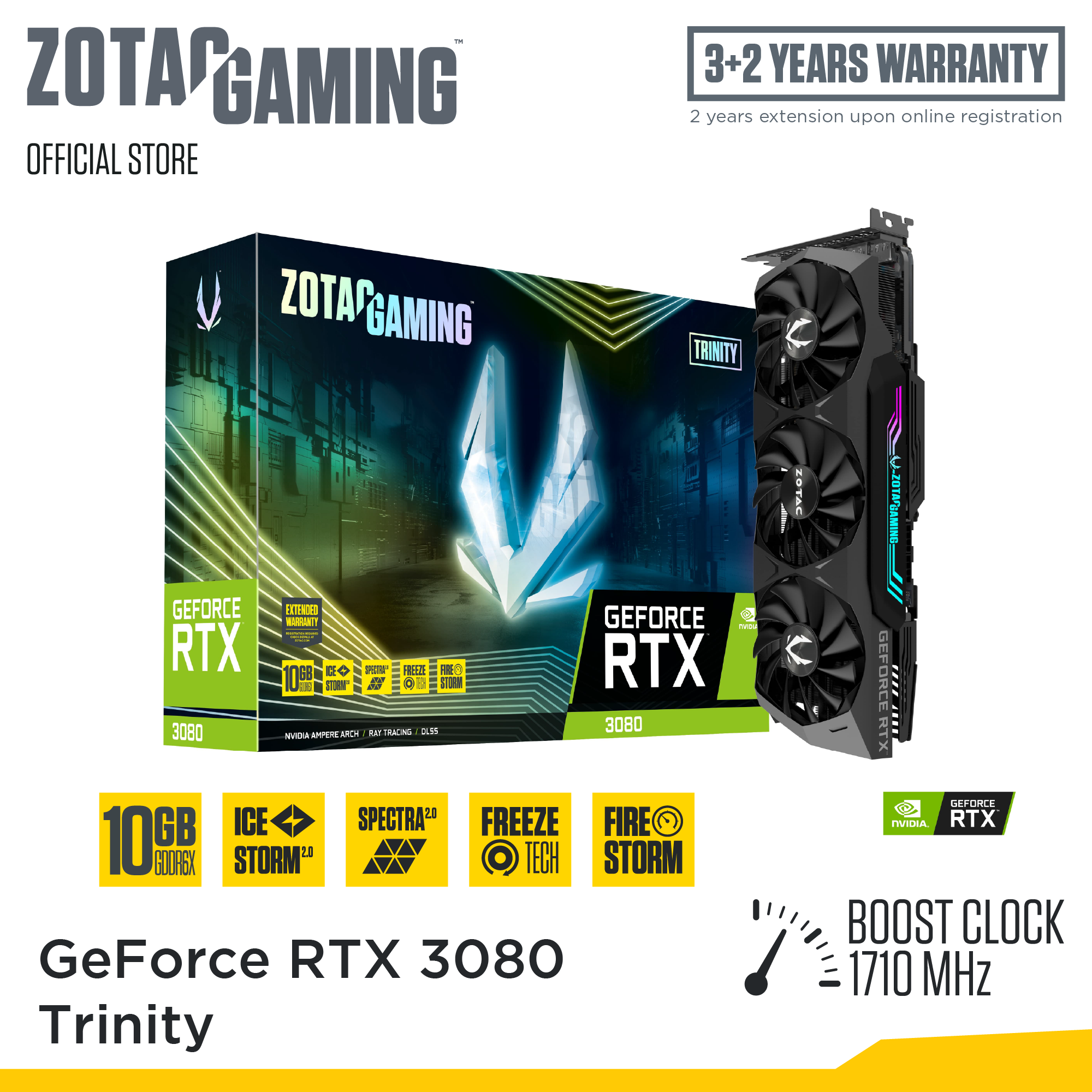 ZOTAC GAMING GeForce RTX 3080 Trinity 10GB GDDR6X 1710 MHz | Lazada Singapore