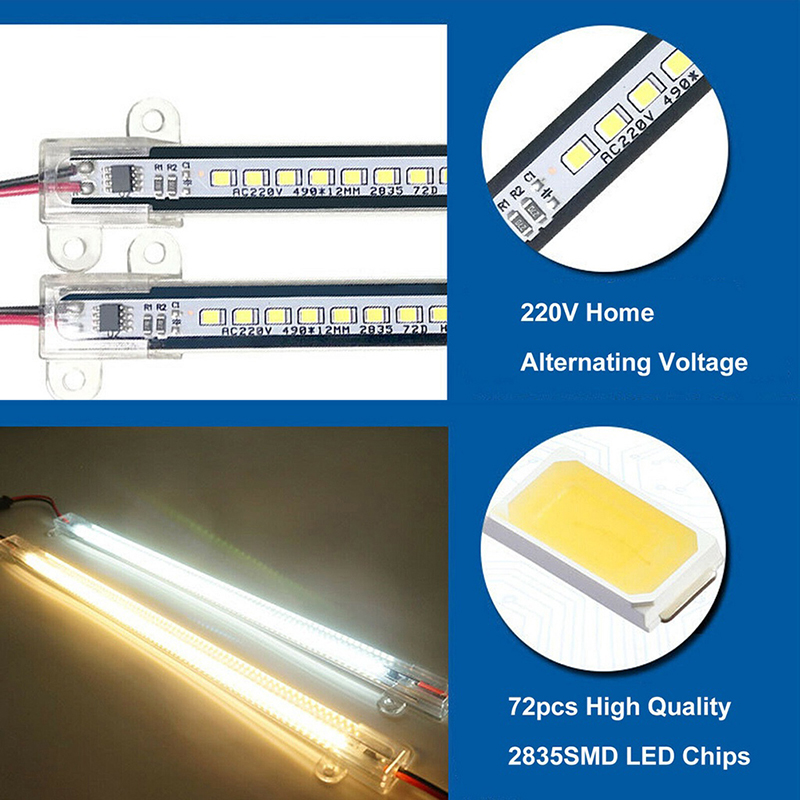 AC220V LED Bar Light High Brightness 2835 LED Clip 30cm 40cm 72LEDs ...