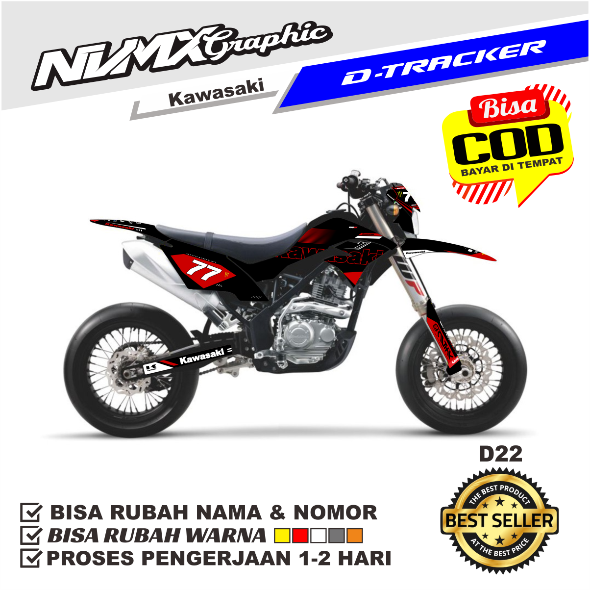 DECAL KAWASAKI DTRACKER HITAM SIMPLE/DECAL DTX NEW 150 | Lazada Indonesia