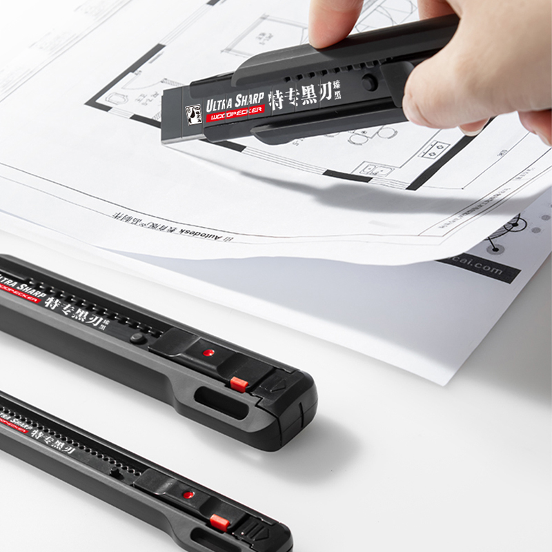 【YIYANGMAOYI111】Retractable Snap-Off Utility Knife,18mm/9mm Black Steel ...