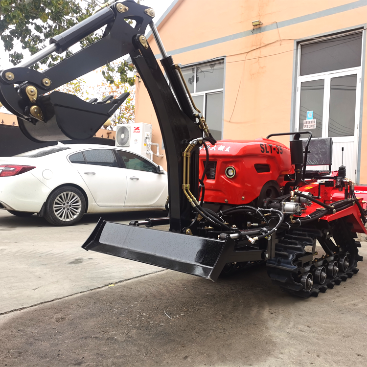 35 HP dry land crawler tractor with excavator rotary cultivator ...