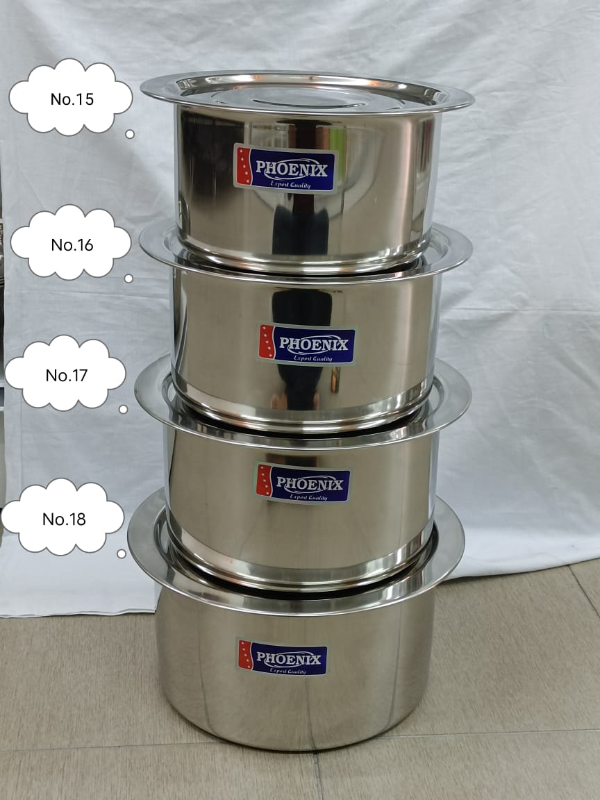 Plain Stainless Steel Tope Set 4 Pcs (15 x 18) | Lazada