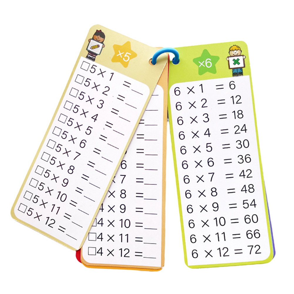 SF 0-12 Times 14Pcs Table Cards Multiplication Charts Self Check Math ...