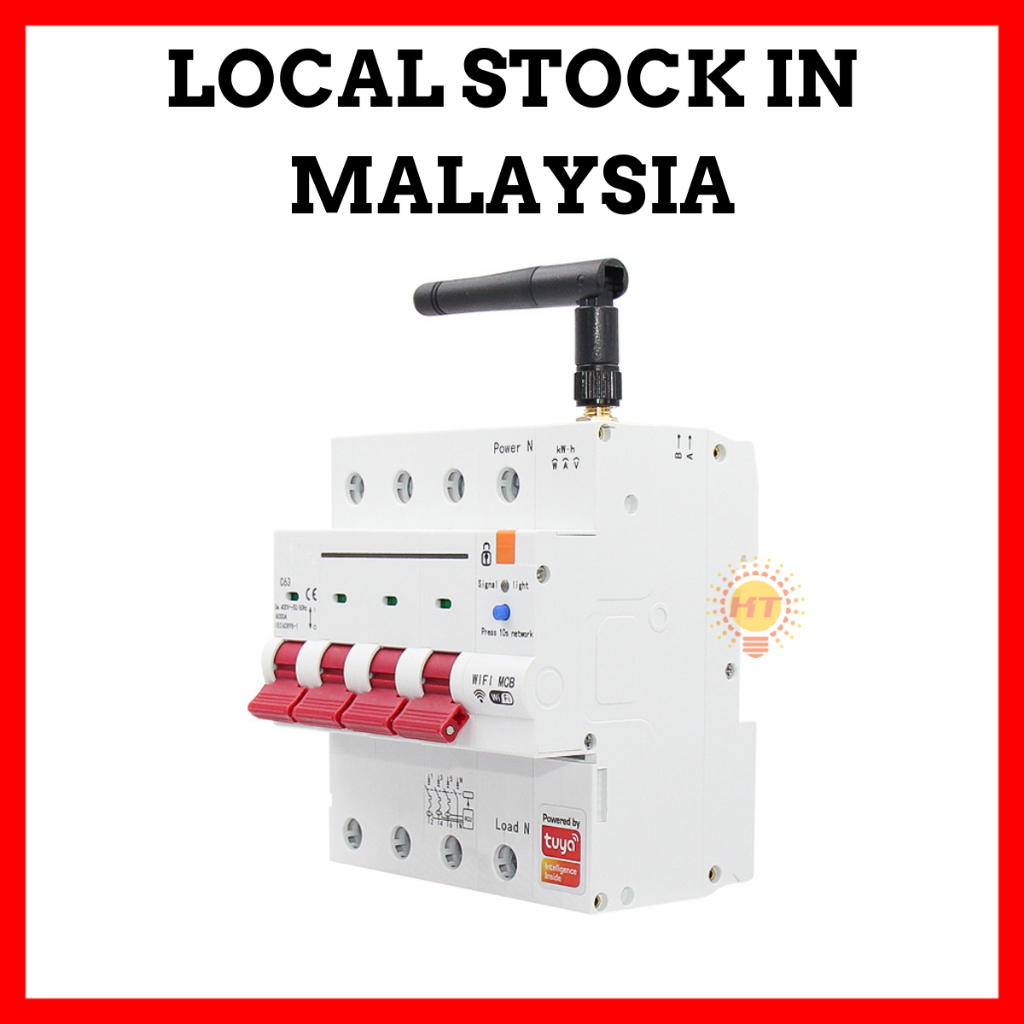 Smart life app 4p 63a 3 phase Smart meter circuit breaker | Lazada