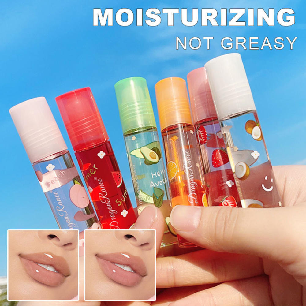 Lip Plumper Oil Colorless Cute Fruit Lip Balm Liquid Lipstick Hydrating ...