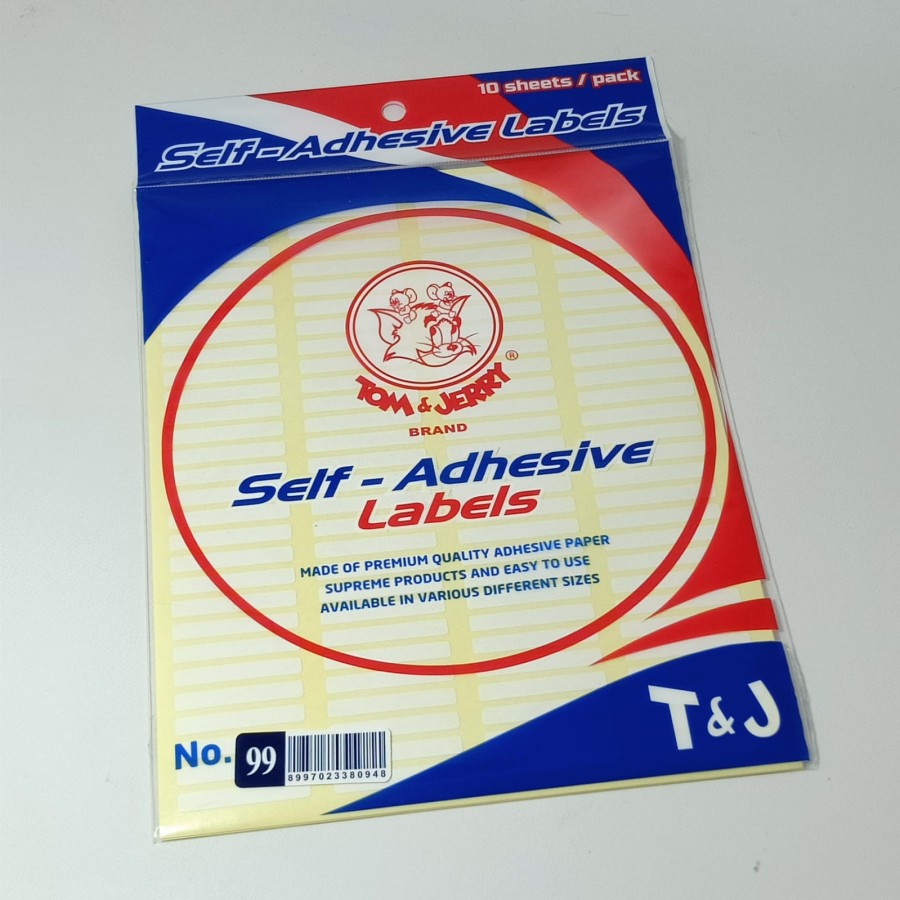 Label Tom And Jerry No. 99 - Label Nama Stiker Putih ATK | Lazada Indonesia