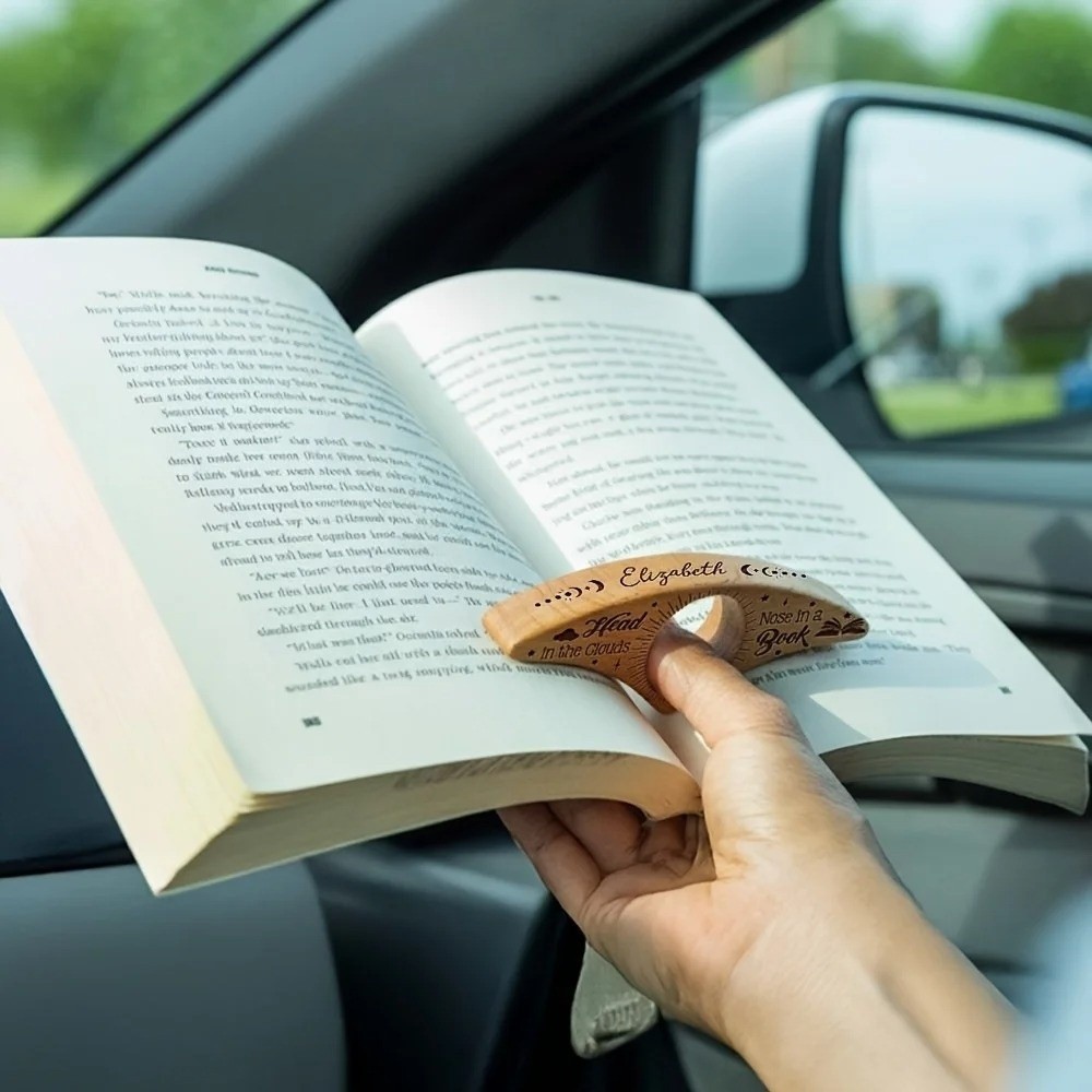 New Wooden Book Page Holder Finger Bookmark Reading Tools Vintage ...
