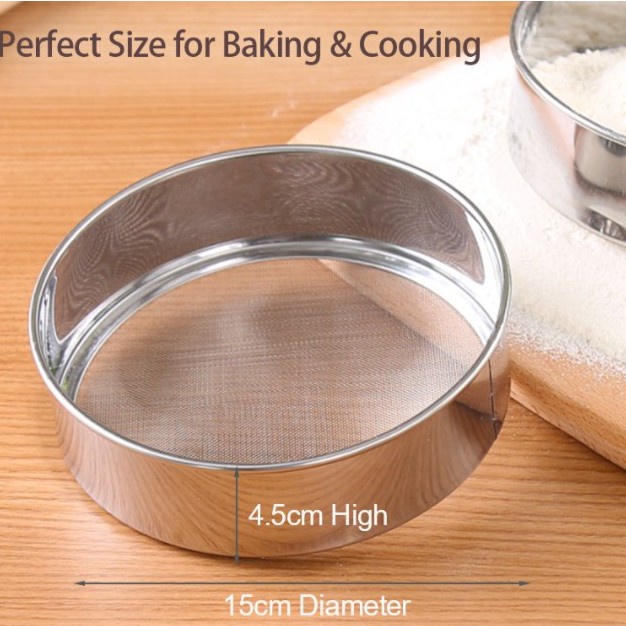 40 mesh stainless steel powder sieve, 6-inch flour sieve, powdered ...