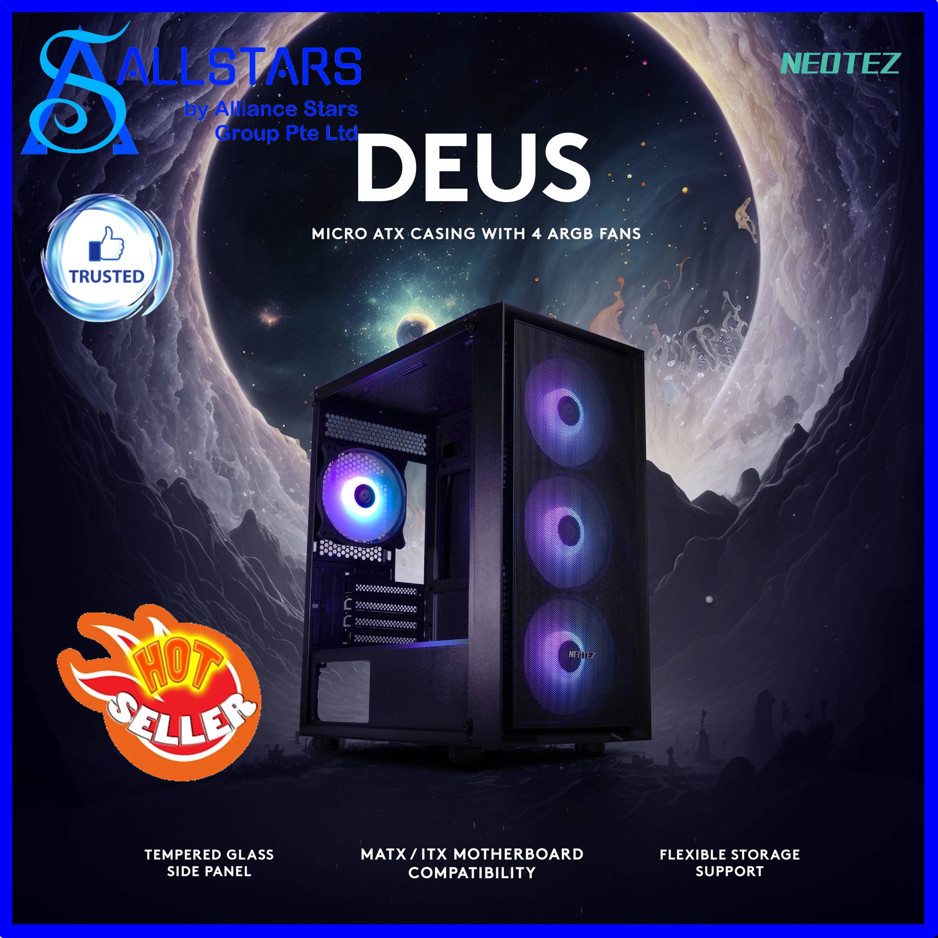 (ALLSTARS : We are Back / DIY PROMO) Neotez DEUS Black Micro-ATX Tower Chassis / MATX Case with ...