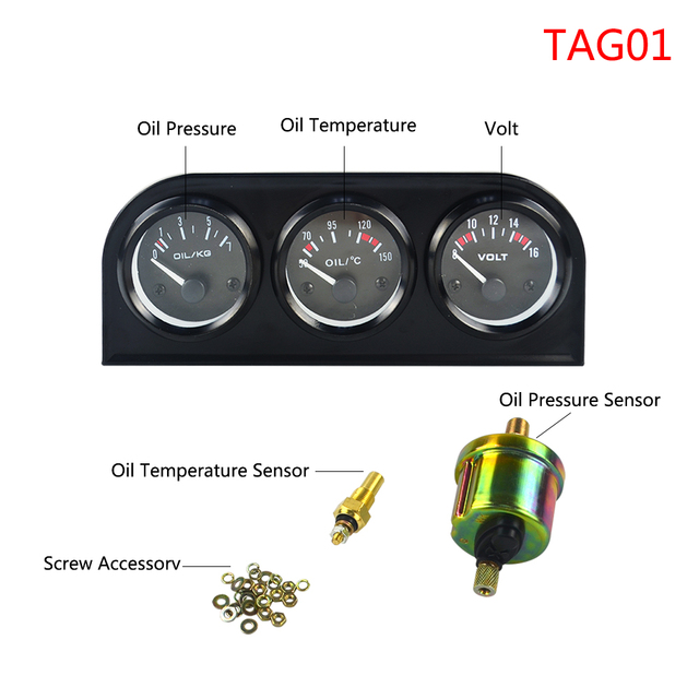 NEW 【Innovative design】Wlr - 52mm Electrial Triple Kit Voltmeter Oil ...