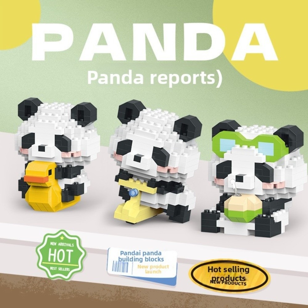 New Micro Panda Building Blocks Toys Cartoon DIY Model Nanobricks ...