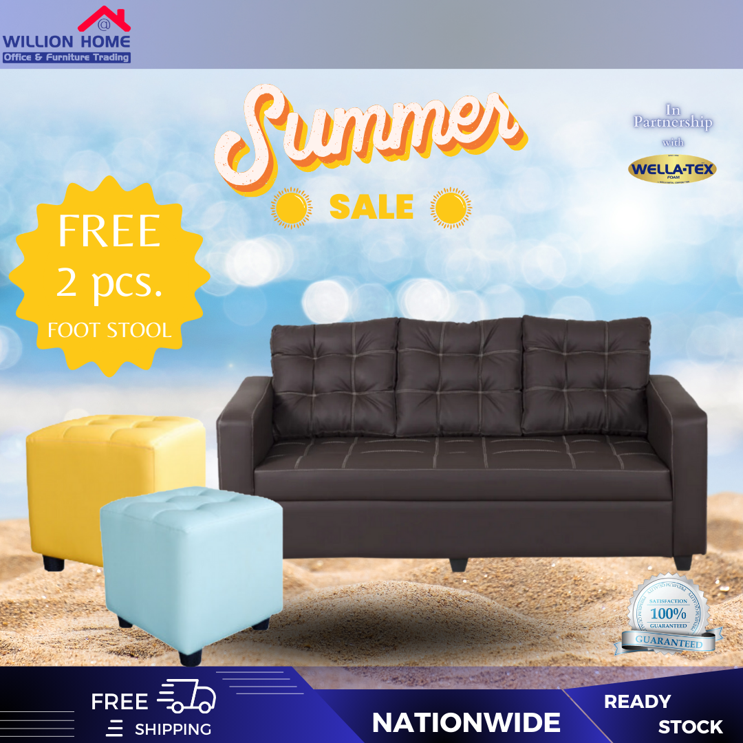 WILLION HOME AND OFFICE FURNITURE TRADING - PEARL SOFA with 2 FOOTSTOOL ...