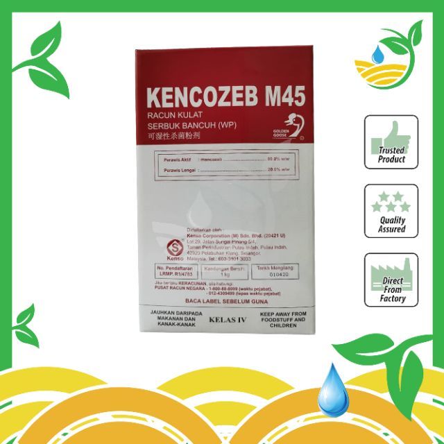 Mancozeb 80%1kg Kencozeb fungicide Racun Kulat | Lazada