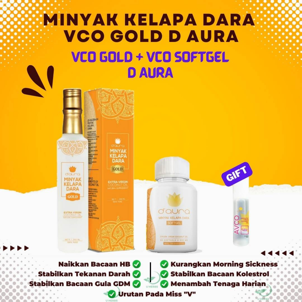 Minyak Kelapa Dara D Aura Virgin Coconut Oil Softgel VCO Gold Original ...