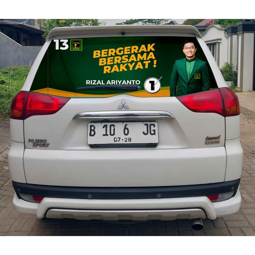 Stiker One Way / Oneway Vision - Stiker tembus pandang Kaca Belakang ...