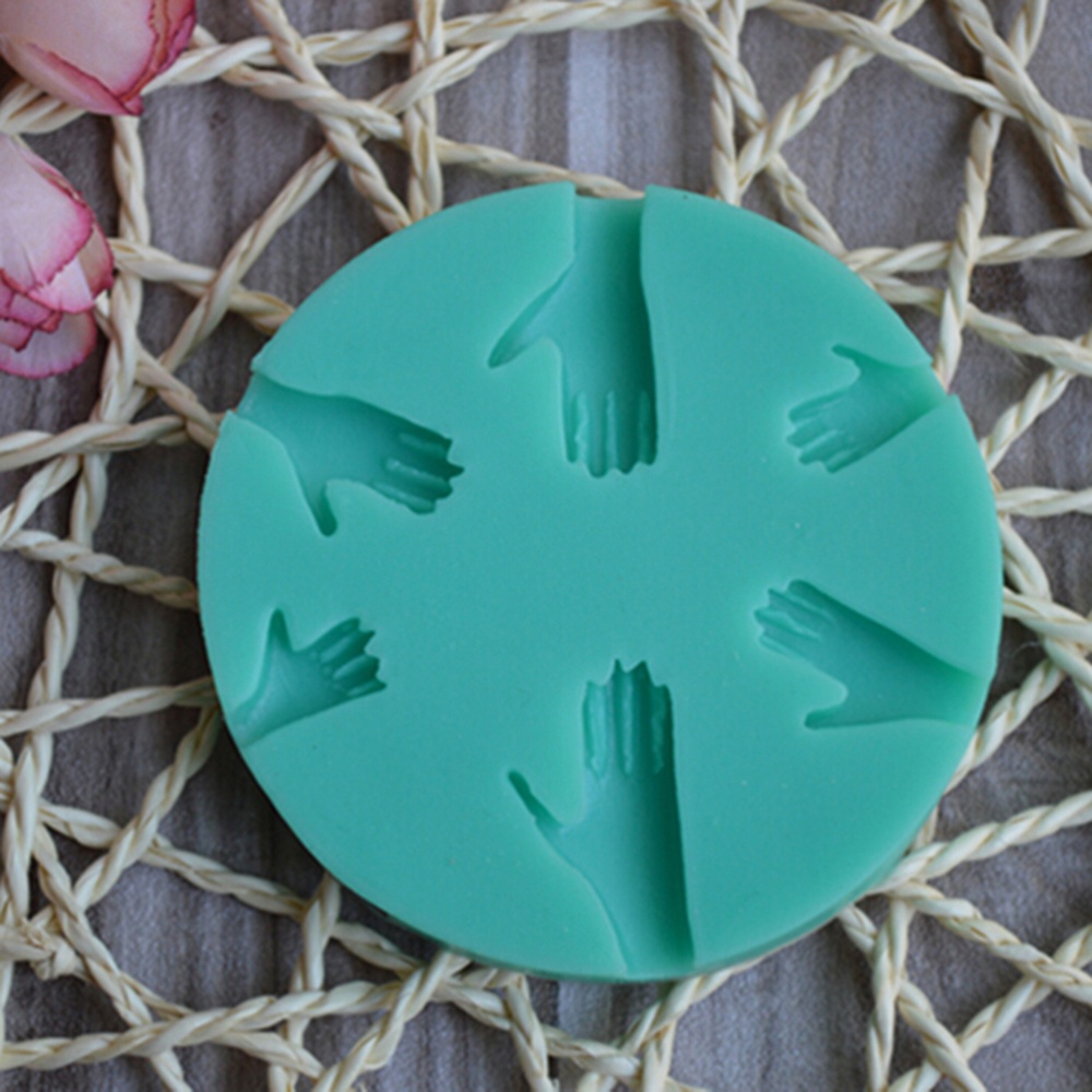 Newest Human Hand Fondant Cake Decorating Silicone Mould Fimo DIY Mold ...