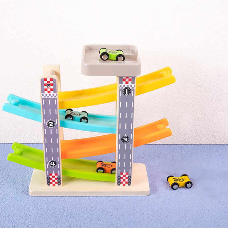 4Pcs Child Scooter Miniature Track Sliding Racing Inertial Pull Back ...