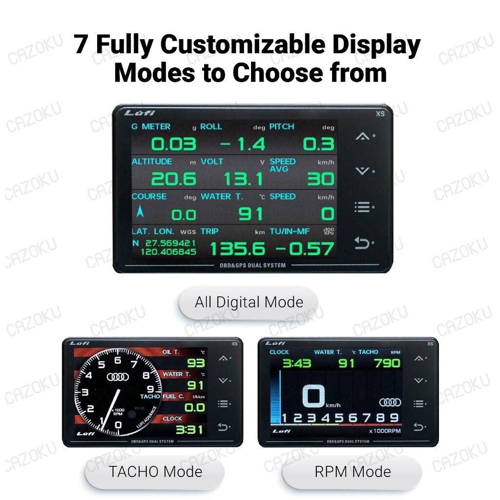 LUFI XS OBD2 GPS Gyro เกจ์วัด ดิจิตอล วัดความร้อน วัดรอบ ความเร็ว วัด ...