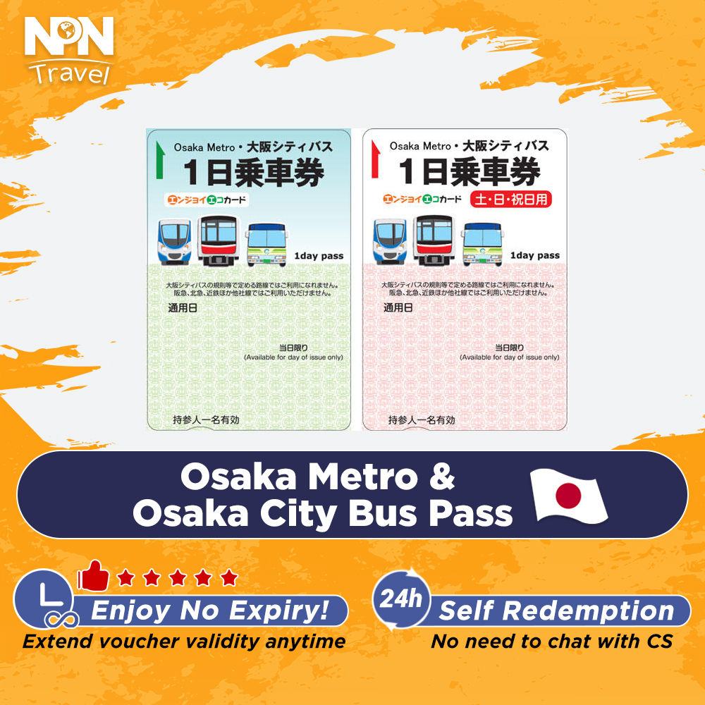 Osaka Metro & Osaka City Bus Day Pass Ticket [Easy Redemption/Self ...