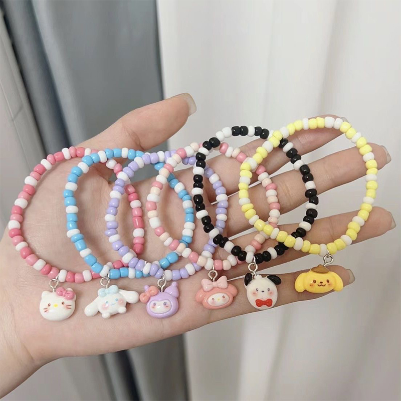 Sanrio Hellokitty Beaded Bracelet Cartoon Anime Kuromi My Melody ...
