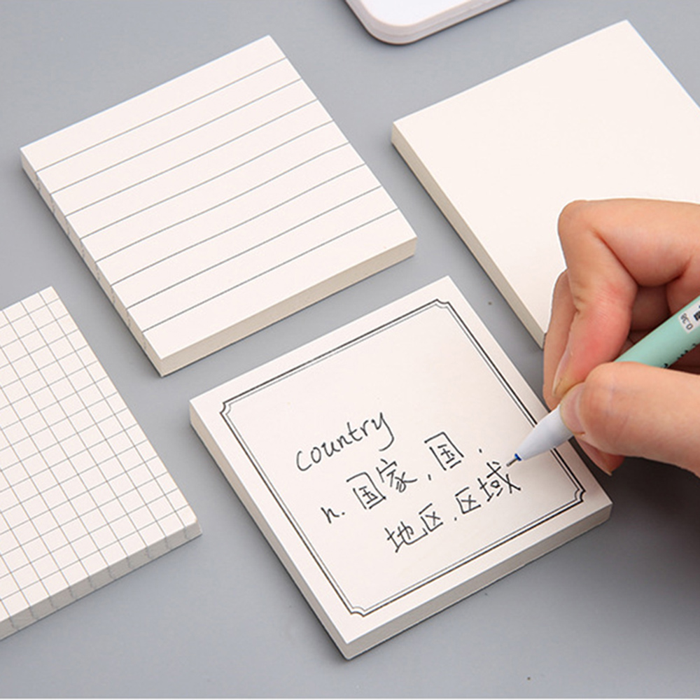 【Dream Sailing Store 】Minimalist Sticky Notes Grid/Lined/Blank Note Pad ...