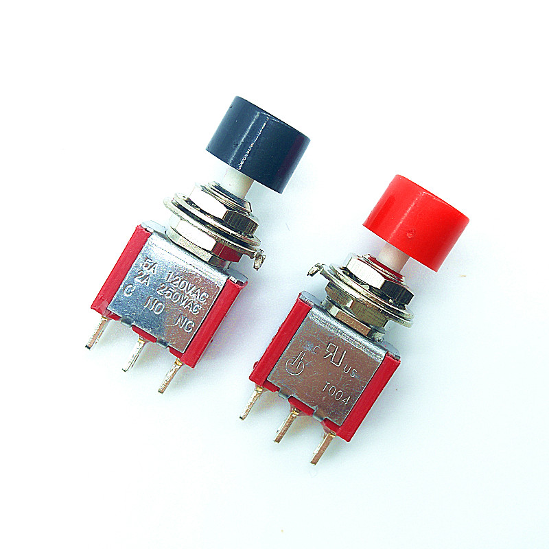 【TopazTrove】2pcs Red Black Green 3Pin C-NO-NC 6mm Mini Momentary ...