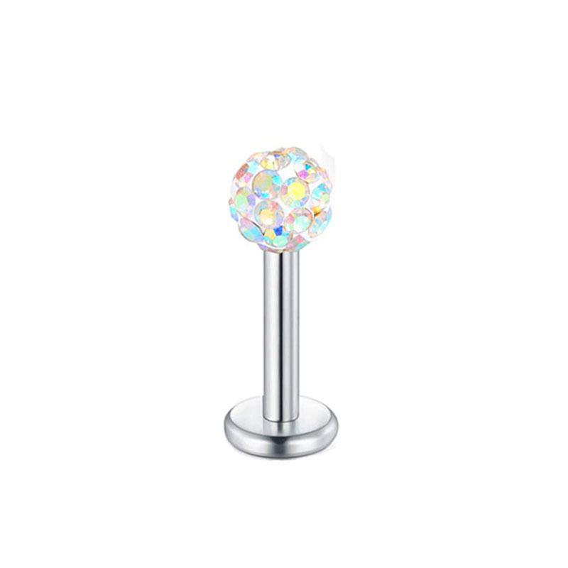 【Hot demand】16G flat bottom T-shaped ear bone nail mud diamond ball lip ...