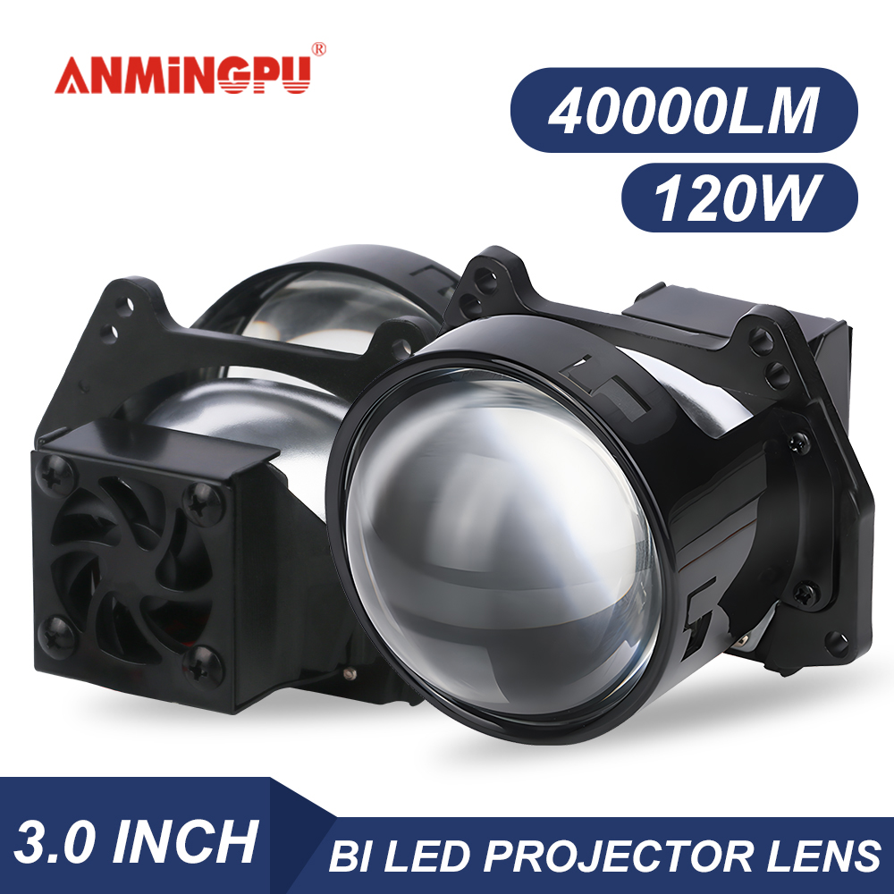 ANMINGPU Bi Led Retrofit Projector Lenses 120W 40000LM 3.0inch for Car ...