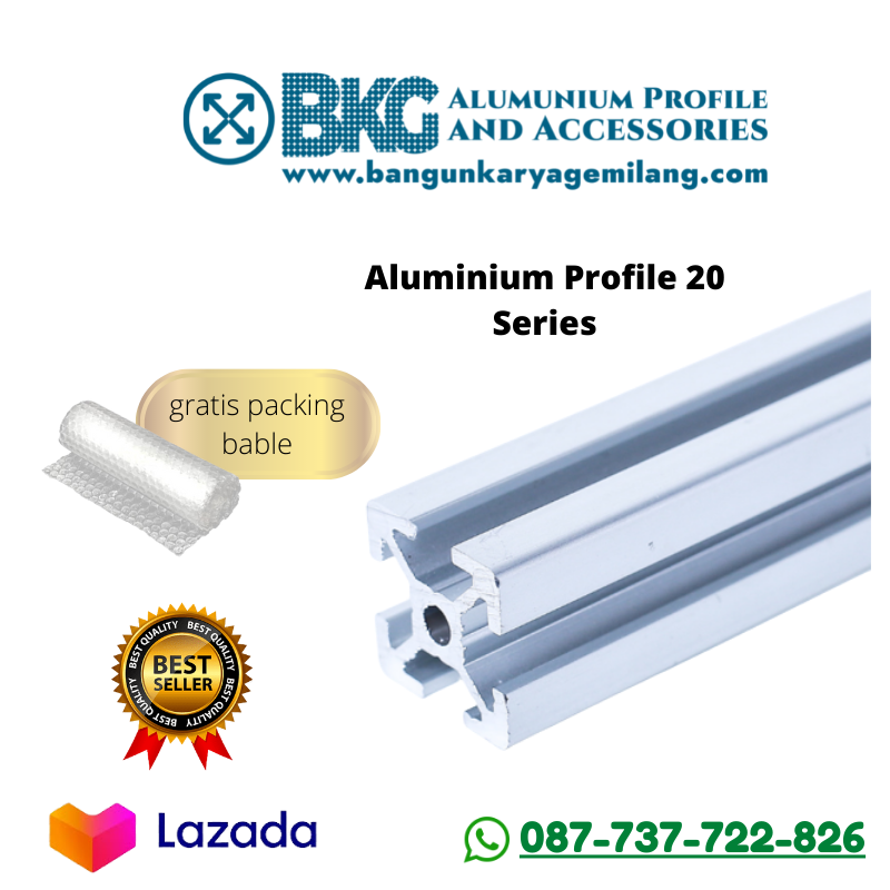 Aluminium profile 20x20 extrusion panjang 6000 mm | Lazada Indonesia