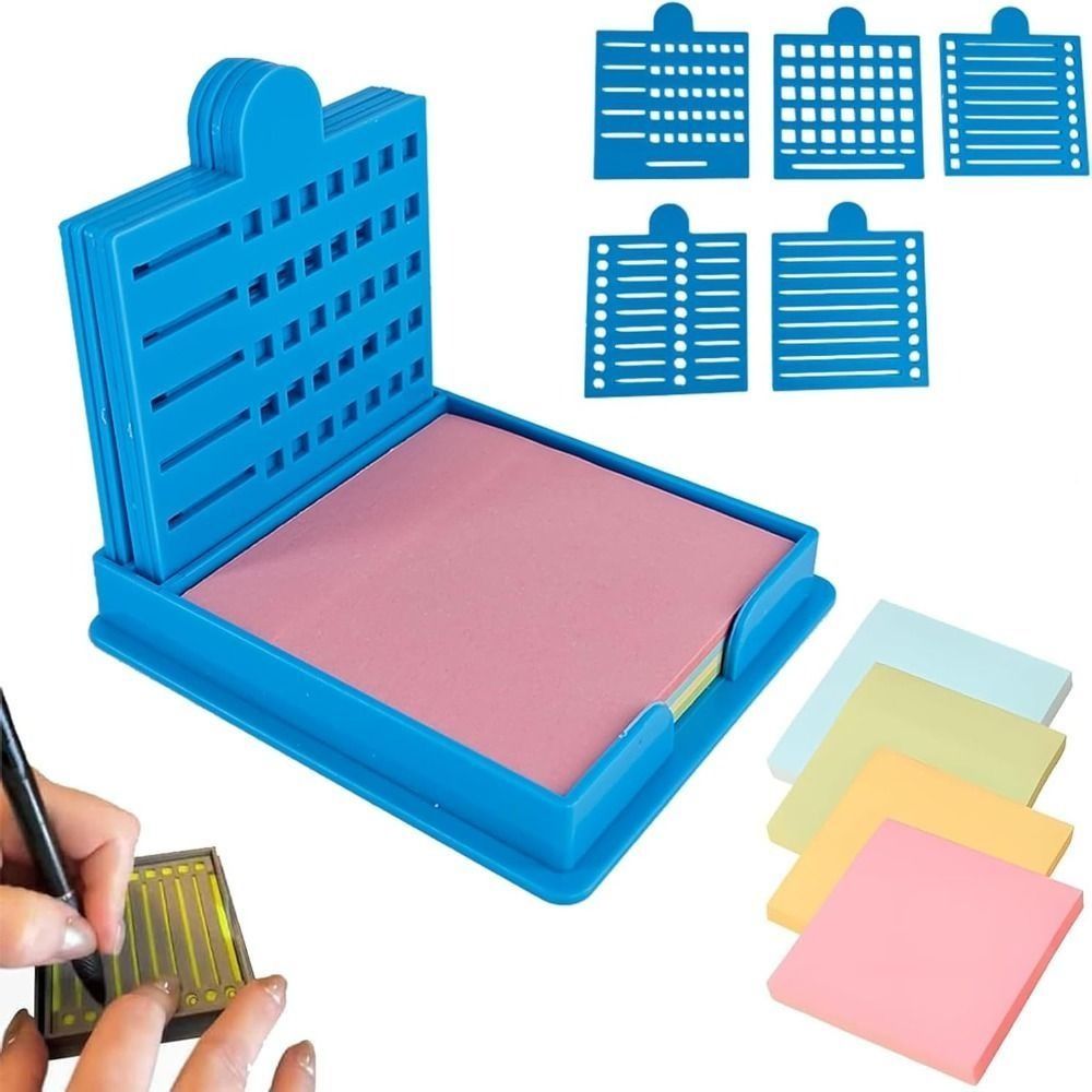 Note Box 5IN1 Sticky Note Holder Set with Template Multi Purpose Sticky ...