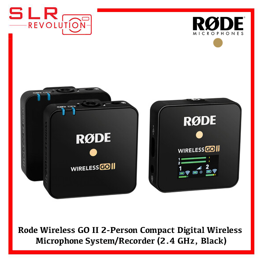 Rode Wireless GO II Single / 2 Person Compact Digital Wireless Microphone System / Recorder 2.4 ...