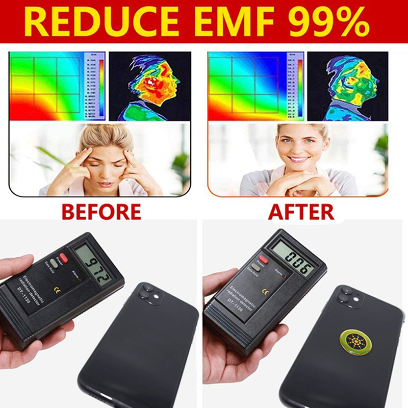 Universal Anti-Radiation Stickers Mobile Phone Round Quantum Shield Sticker for PC Laptop EMF ...