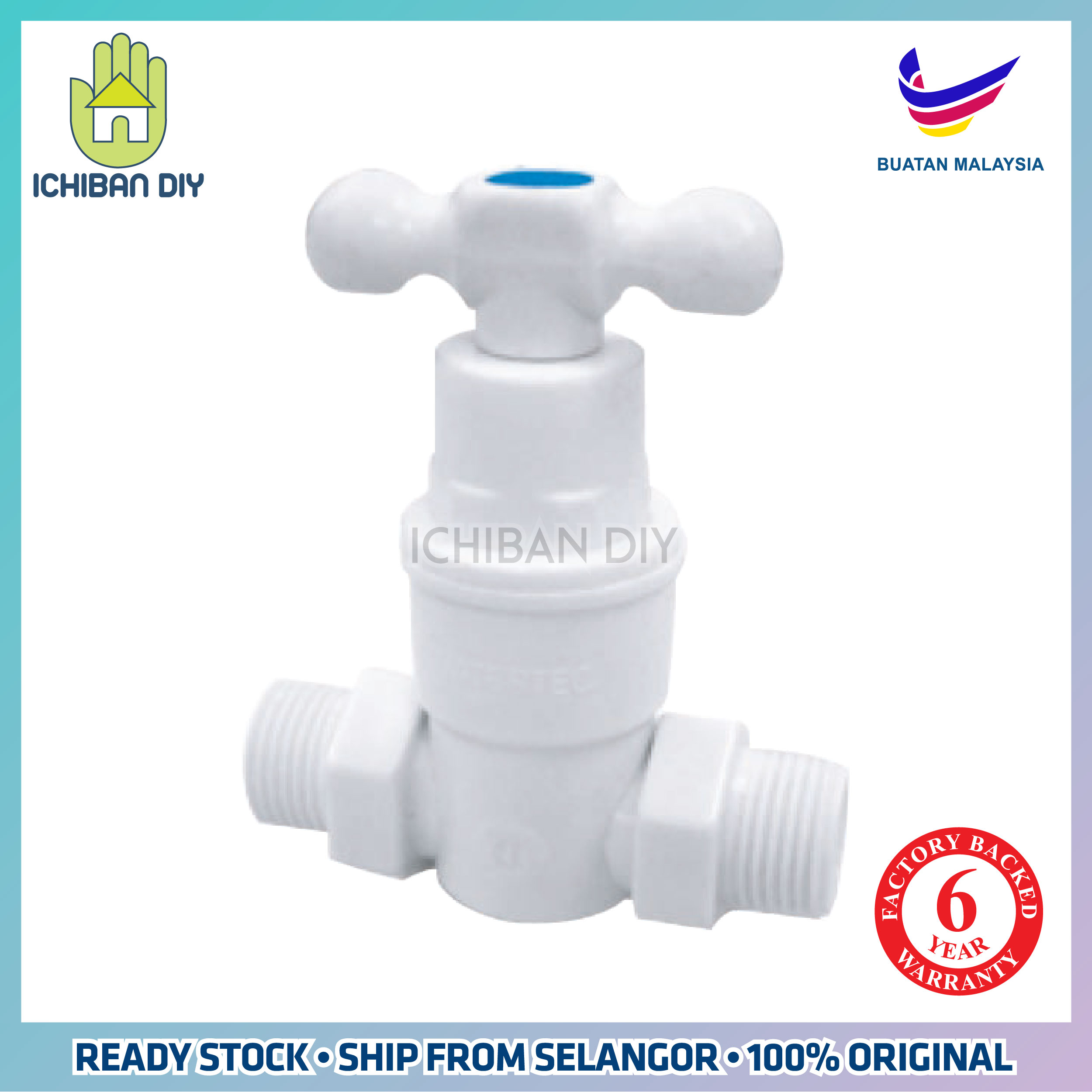 Stopvalve 15mm M&M 15E-CU T Handle For Copper Pipe Galvanized Steel ...