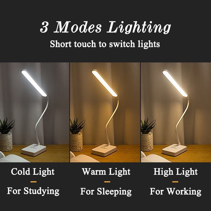 LED Touch Dimming Desk Lamp Eye Protection Table Lamp with 3 light ...