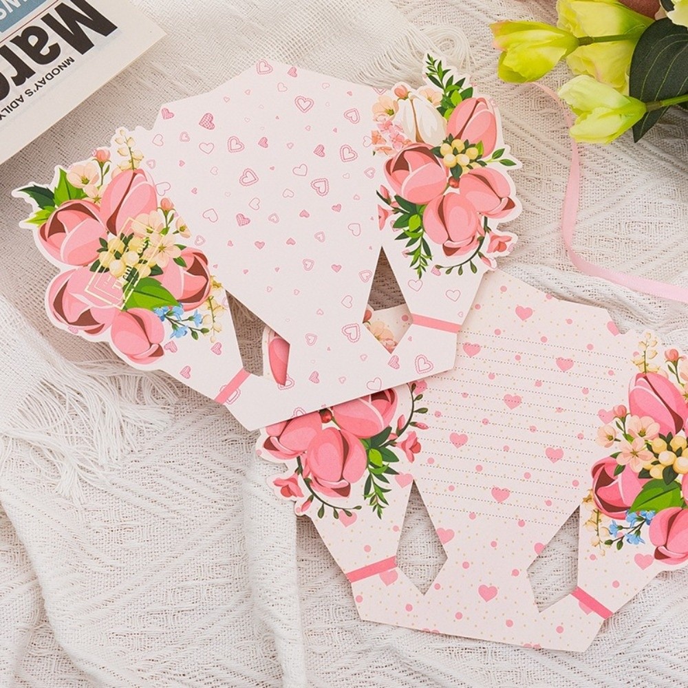 Creative 3D Flower Bouquet Greeting Card Paper Craft DIY Greeting Card ...