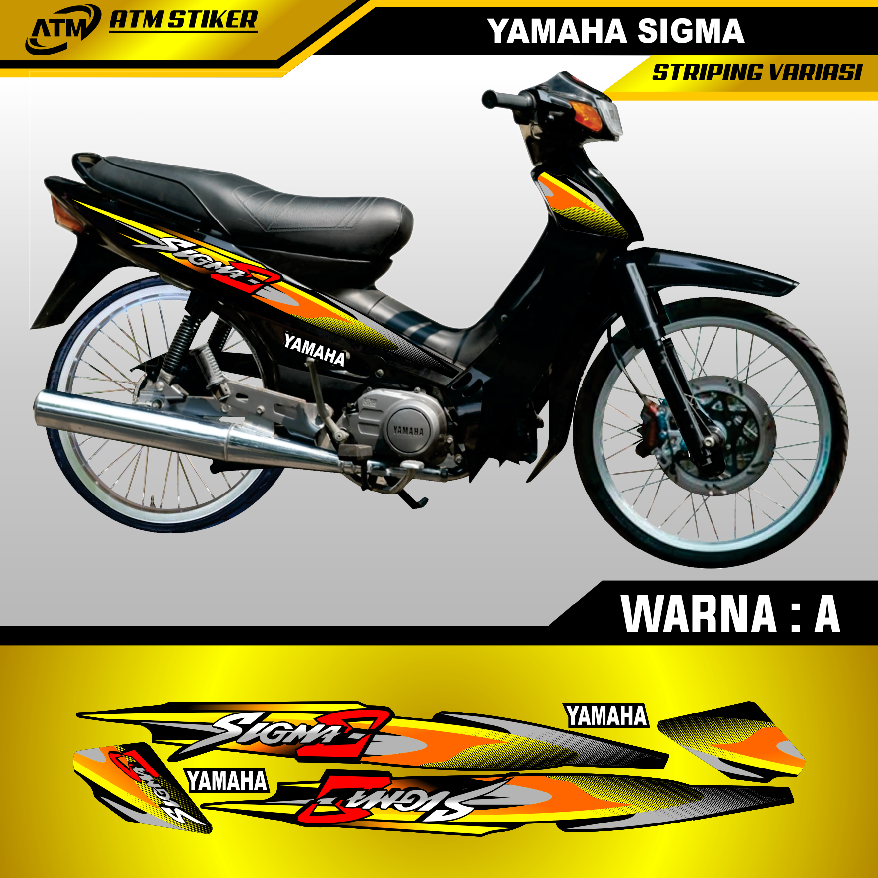 Stiker striping yamaha sigma variasi | Lazada Indonesia