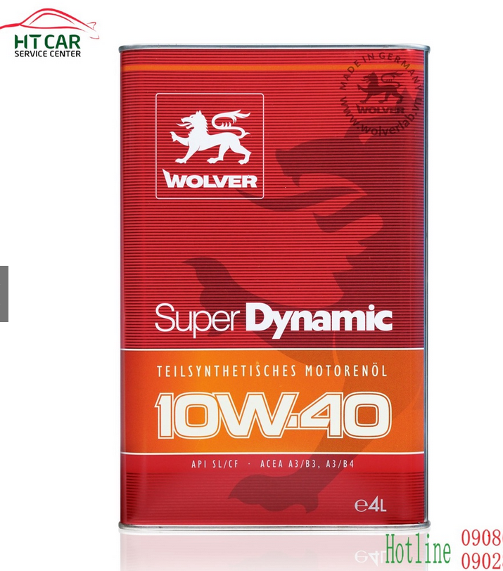 Dầu nhớt ô tô 4 Lít Wolver Super Dynamic 10W-40 được sản xuất tại Đức ...