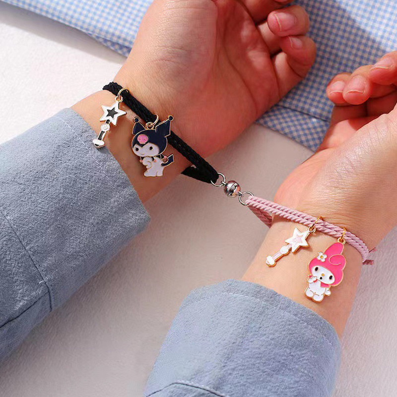 1 Pair Sanrio Accessories Bracelet Kuromi Melody Magnetic Small Rubber ...