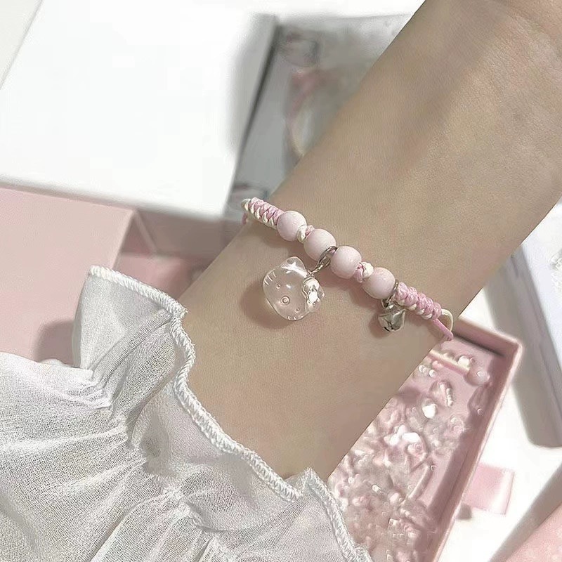 【Hottest Trends】Cute Cartoon hellokitty Bracelet Pull-out Fashion Woven ...