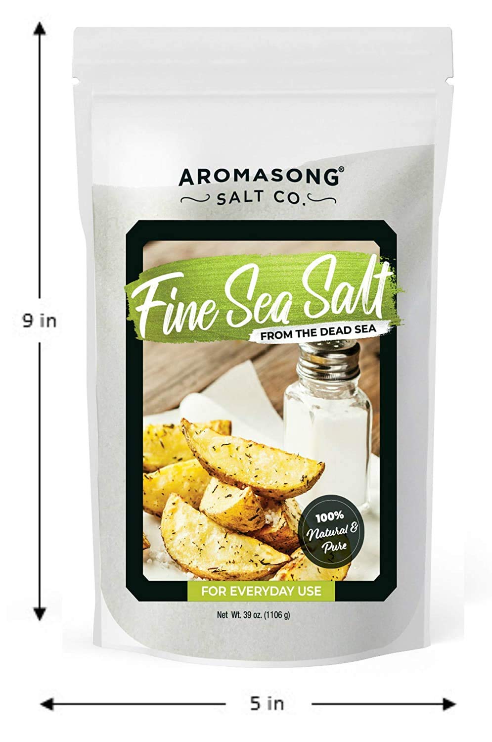 Aromasong 100% Natural Sea Salt From the Dead Sea, Fine Grain Table ...