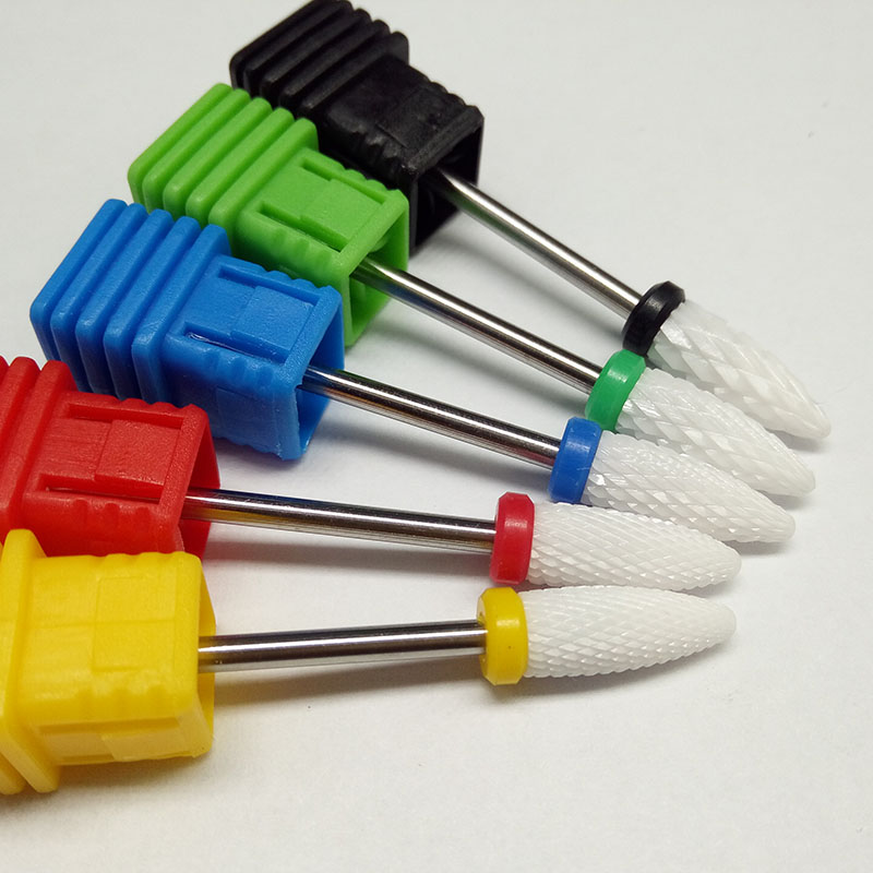 5pcs/Set Ceramic Milling Cutter Nail Drill Bit Electric Manicure Drills ...