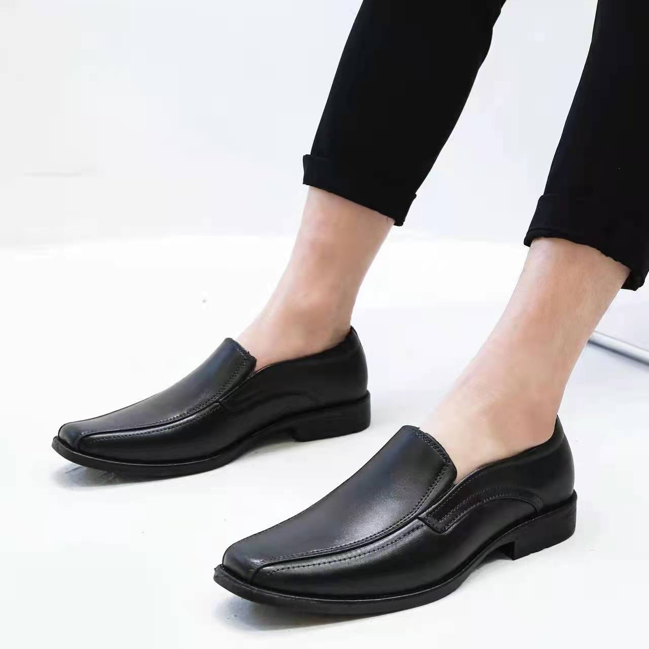 Black Shoes School Shoes For Men s Rubber weighty Lazada PH